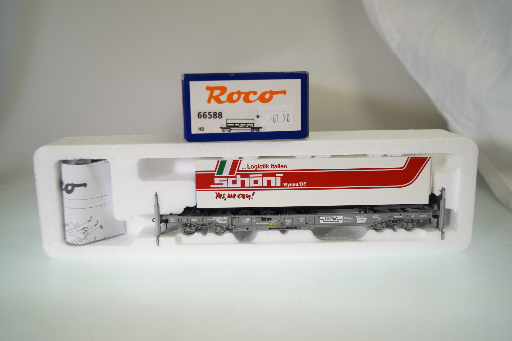 AC-Achsen! ROCO H0 66588 Hupac Taschenwagen SBB Schöni, neuw./ovp ...