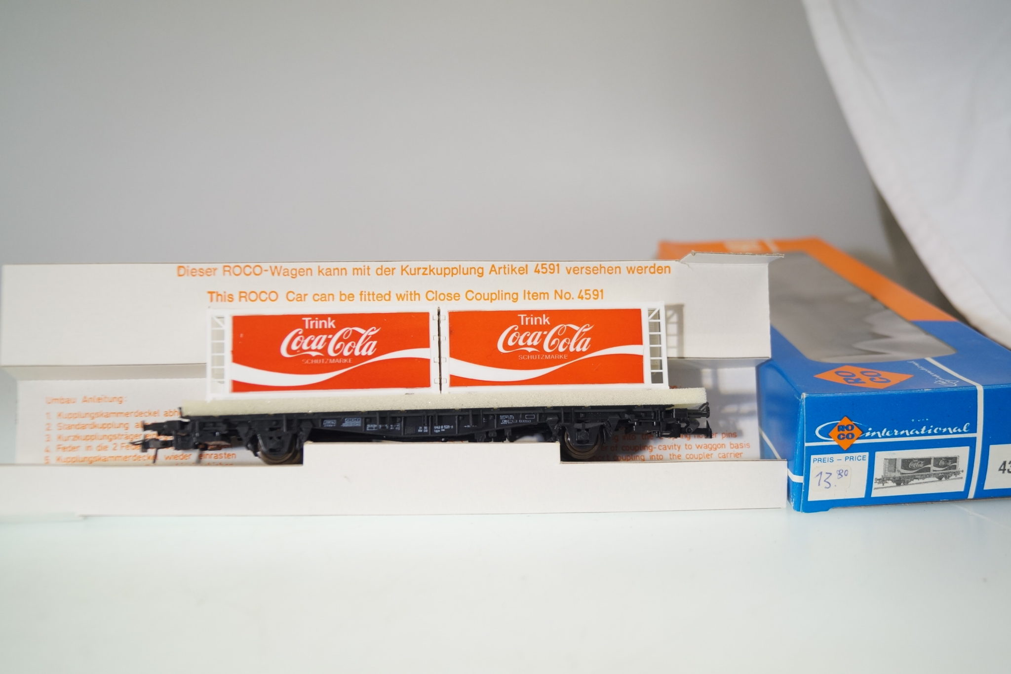 Spur H0 ROCO: 4320 Containertragwagen Coca-Cola, neuw./OVP – gearontologist