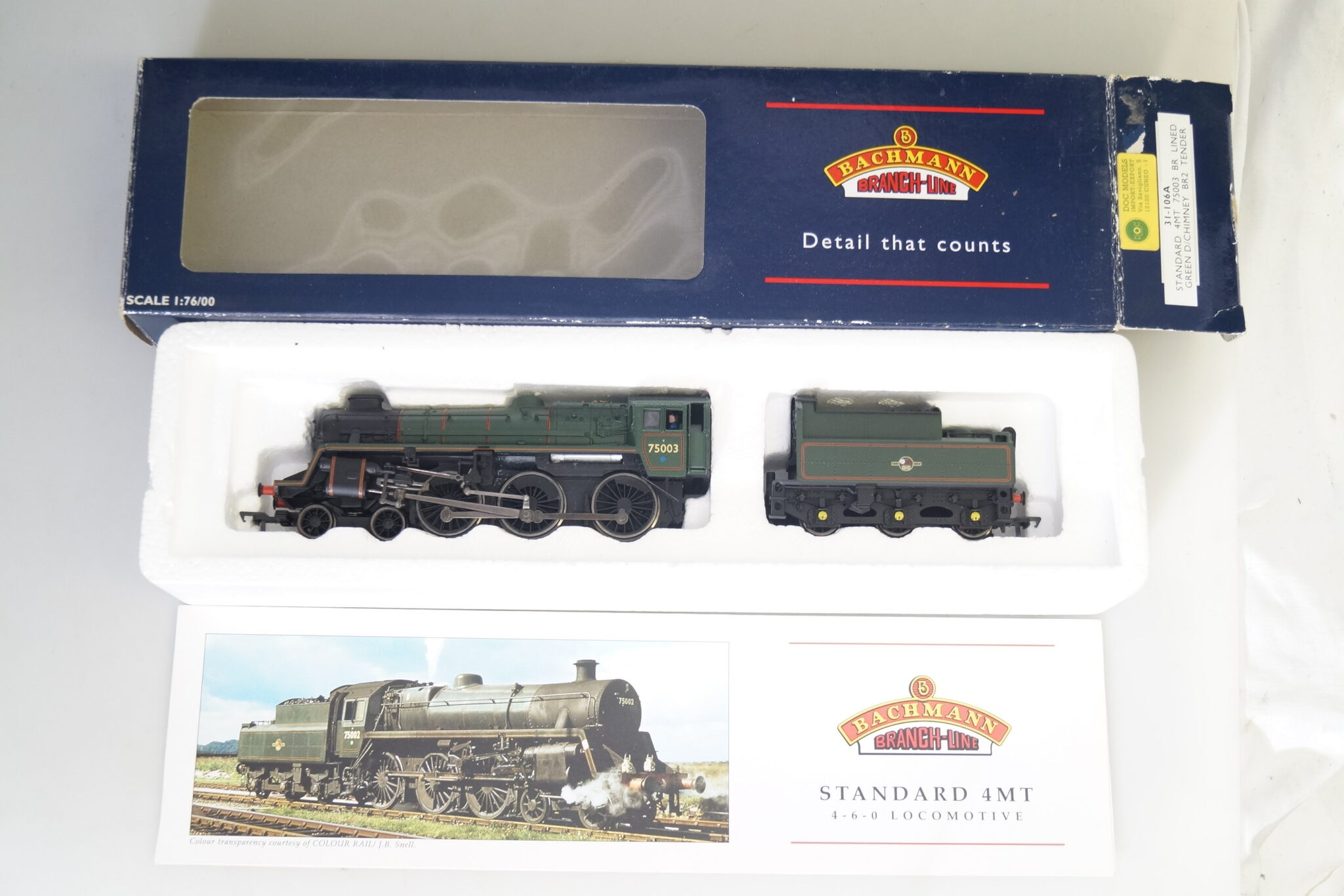 h0/OO Gauge Bachmann 31-106A Dampflok Standard 4MT 75003, top/ovp ...