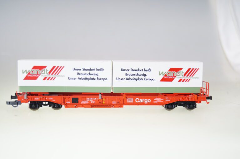 ROCO H0 66985 Taschenwagen 81 80 475 3 412-3 WANDT DB Cargo, sauber/KK ...
