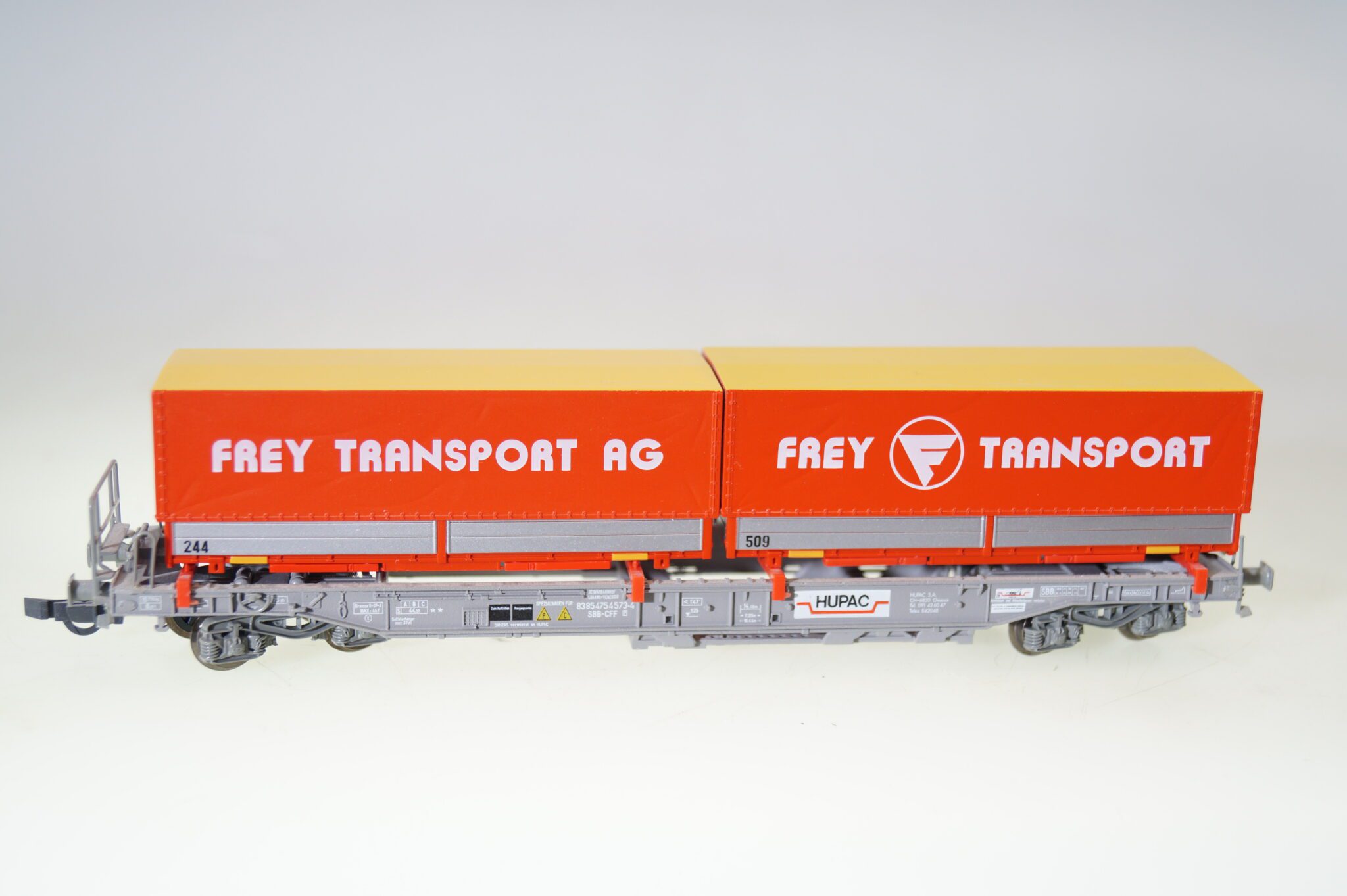 h0 Roco 46569 Hupac-Taschenwagen FREY, sauber/KK - gearontologist