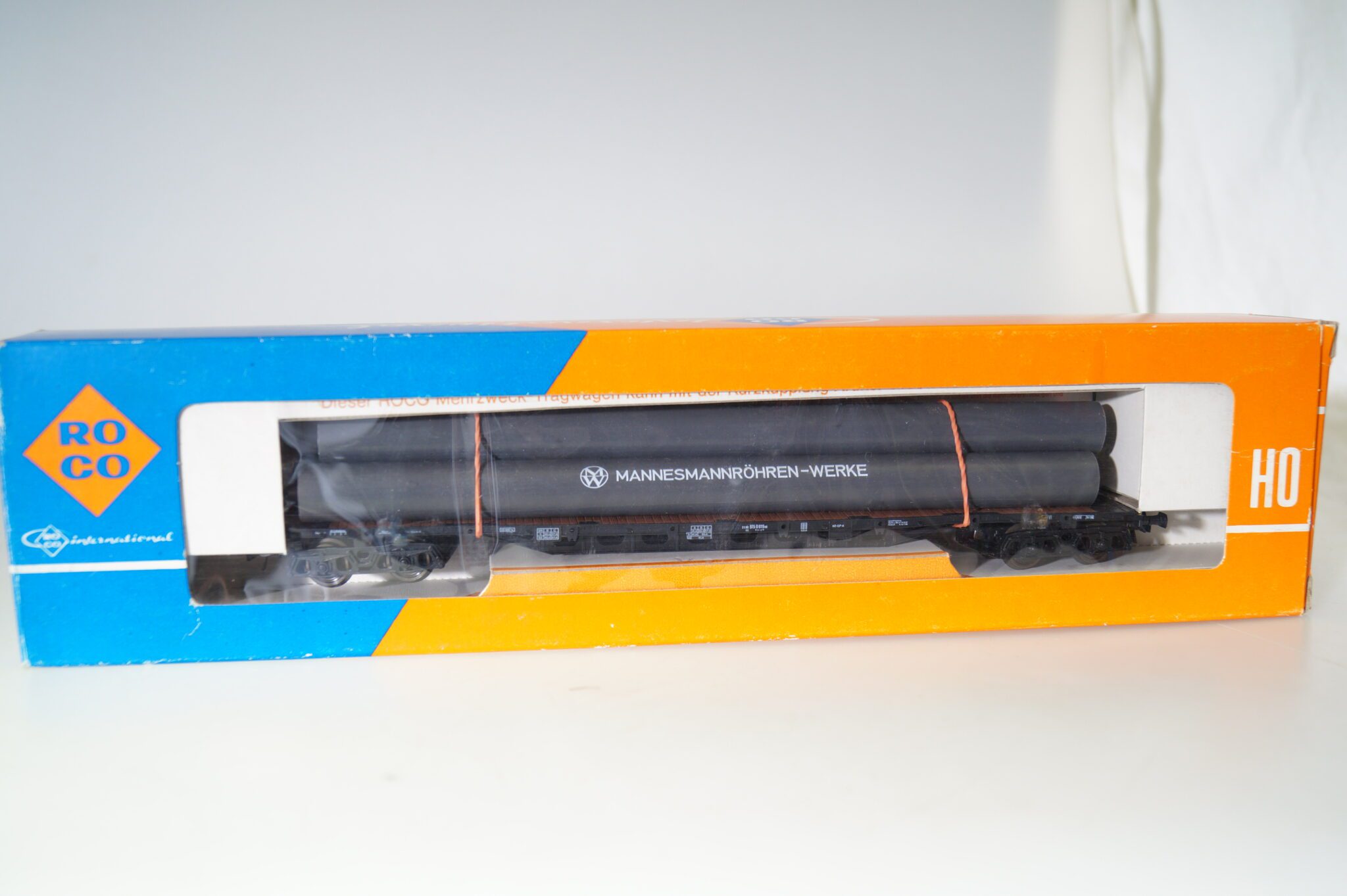 H0 ROCO 4361 Rungenwagen + Röhrenladung Mannesmann, neuw./OVP/KK/mit AC ...