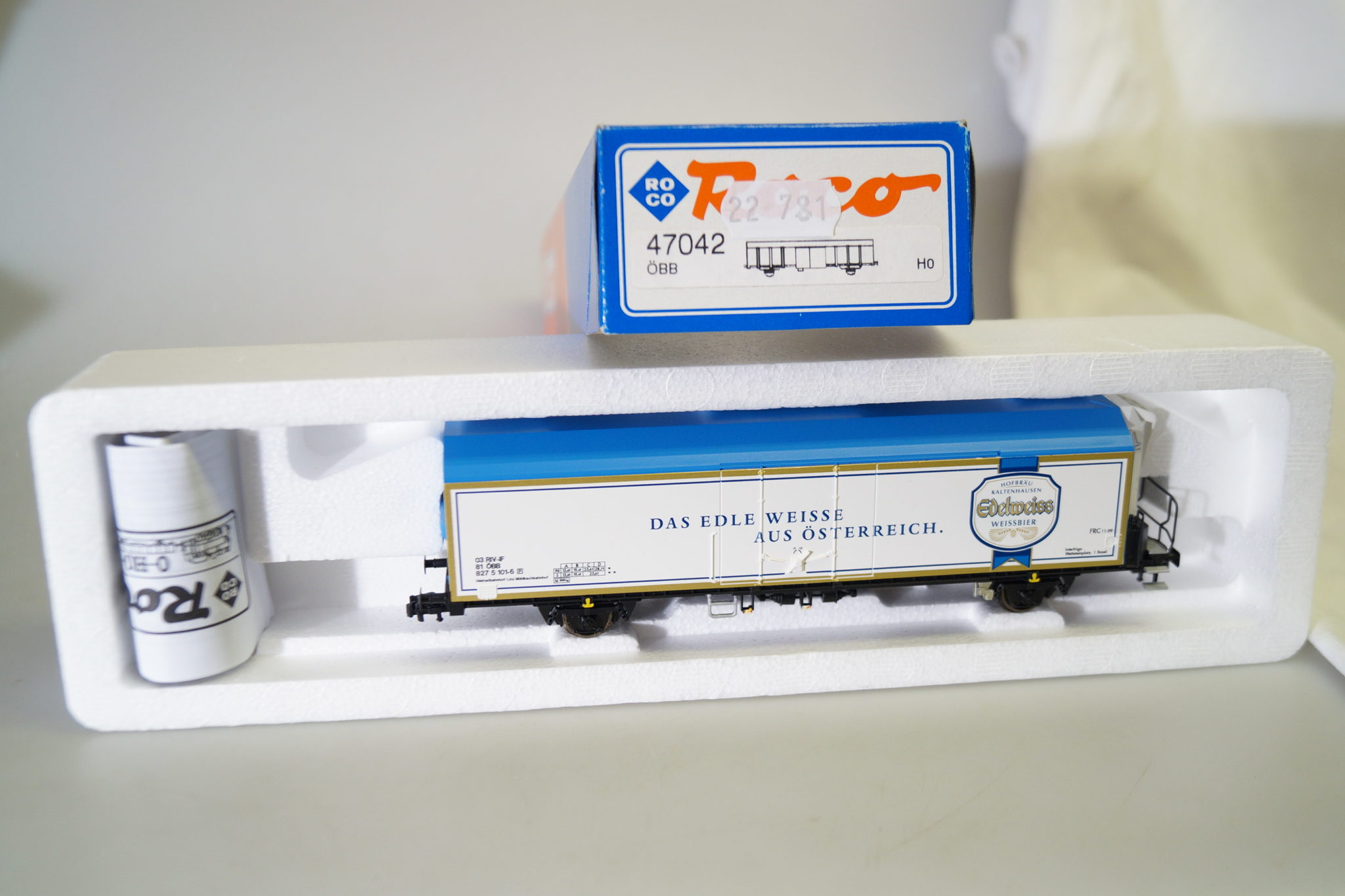 Spur H0 ROCO: 47042 Güterwagen Edelweiss Weissbier, top/ovp ...