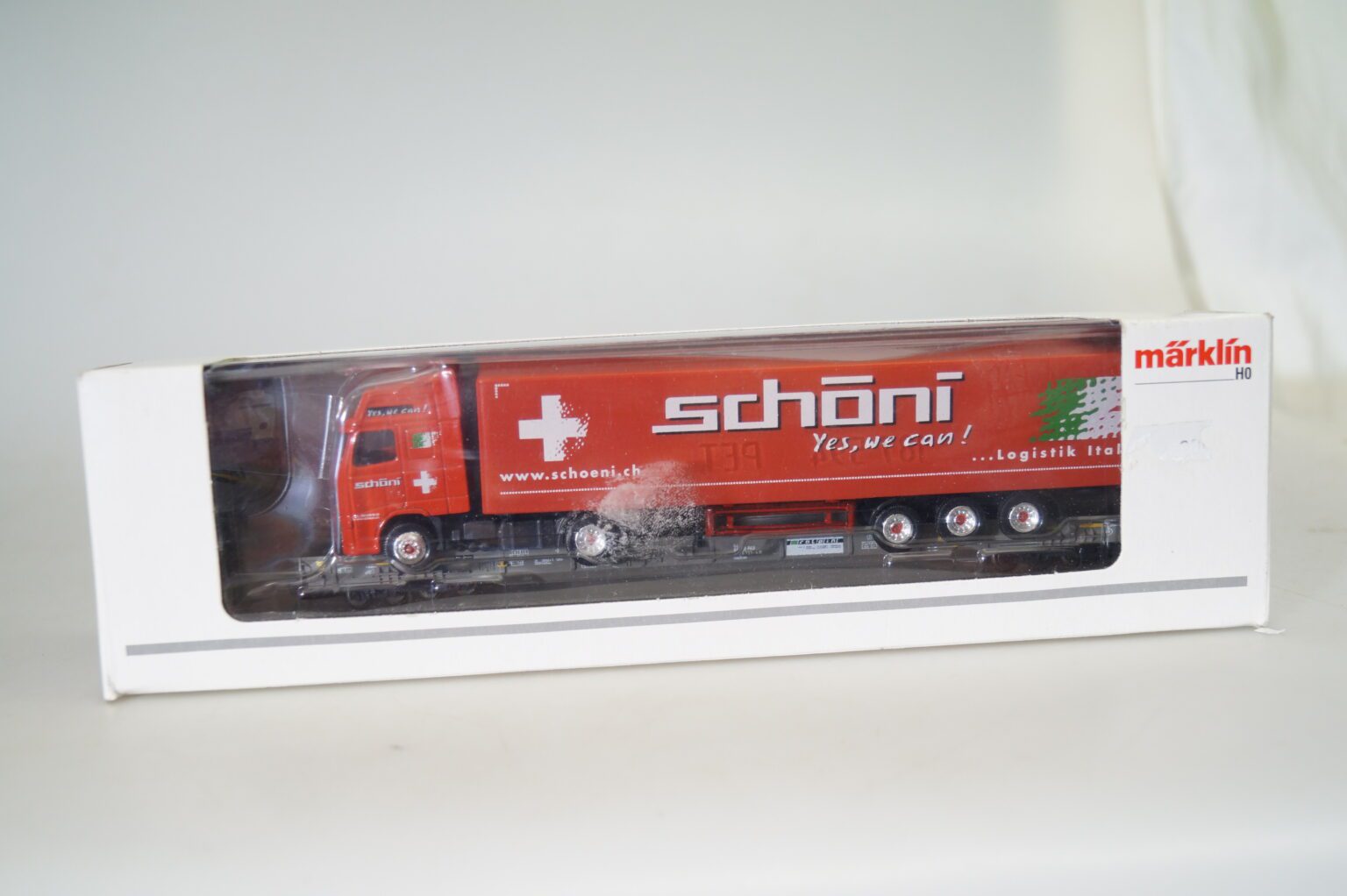 h0 Märklin 47417 Niederflurwagen SBB + LKW Schöni (Herpa), neuw./ovp ...