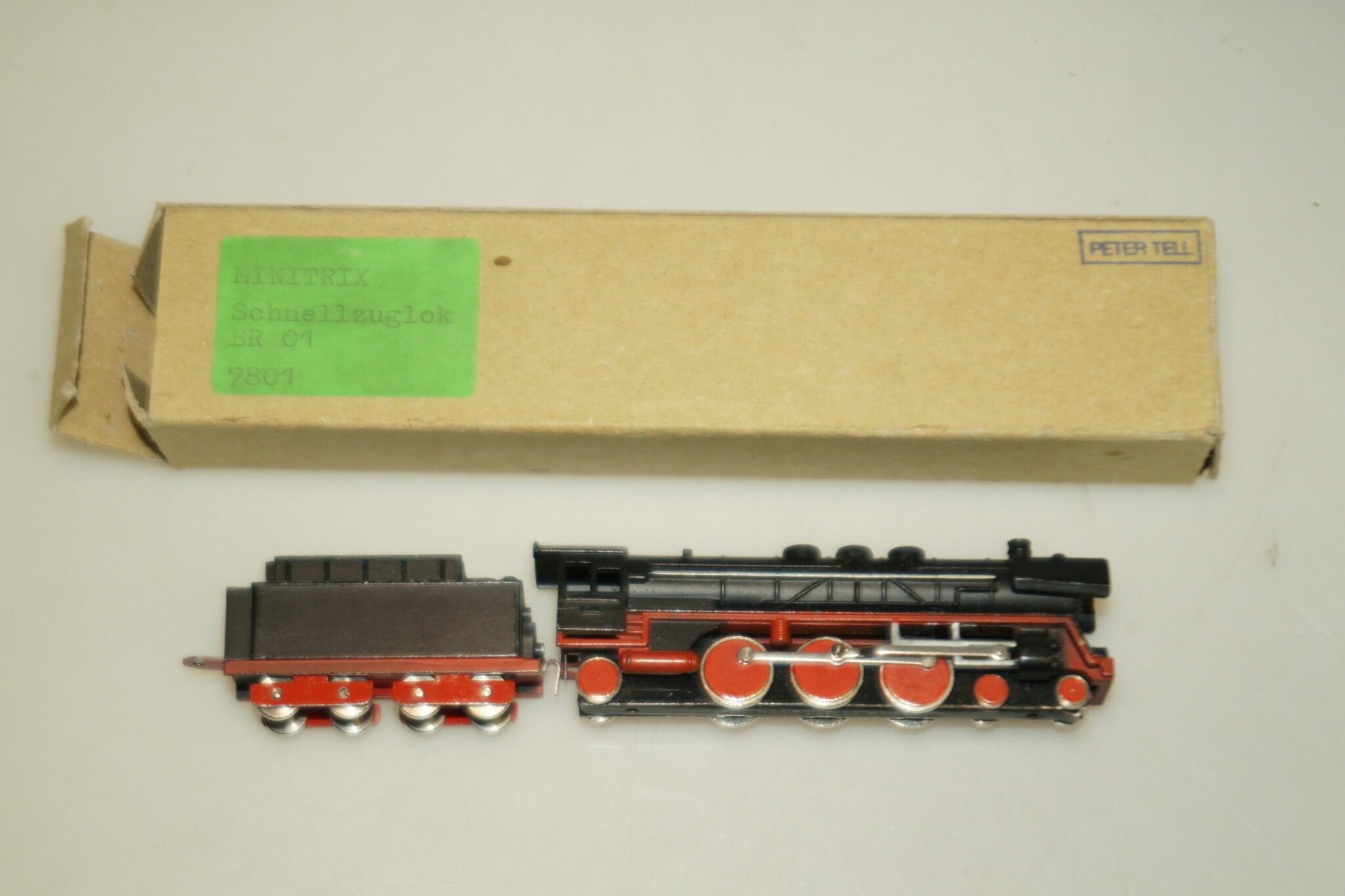 Spur N: Minitrix/Schiebetrix 7801 Dampflok, unbespielt/Fremd-Vp ...