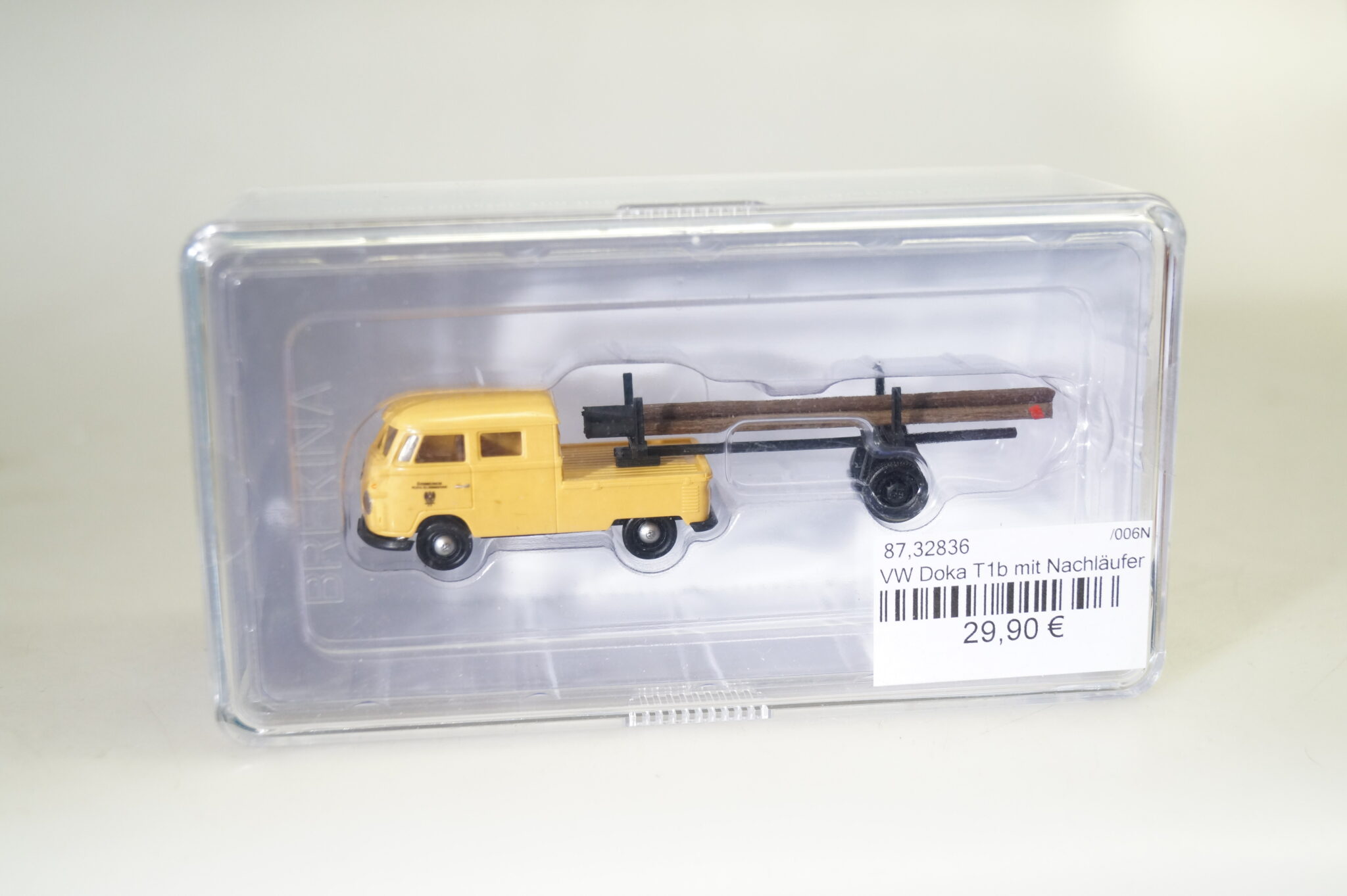 1:87 Brekina 32836 VW T2 Doka Post Österreich mit Anhänger, neuw./ovp ...