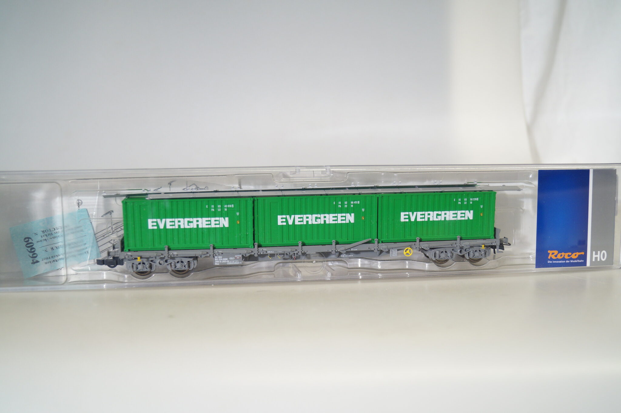 H0 Roco 67582 Rungenwagen SBB Evergreen, top/ovp – gearontologist