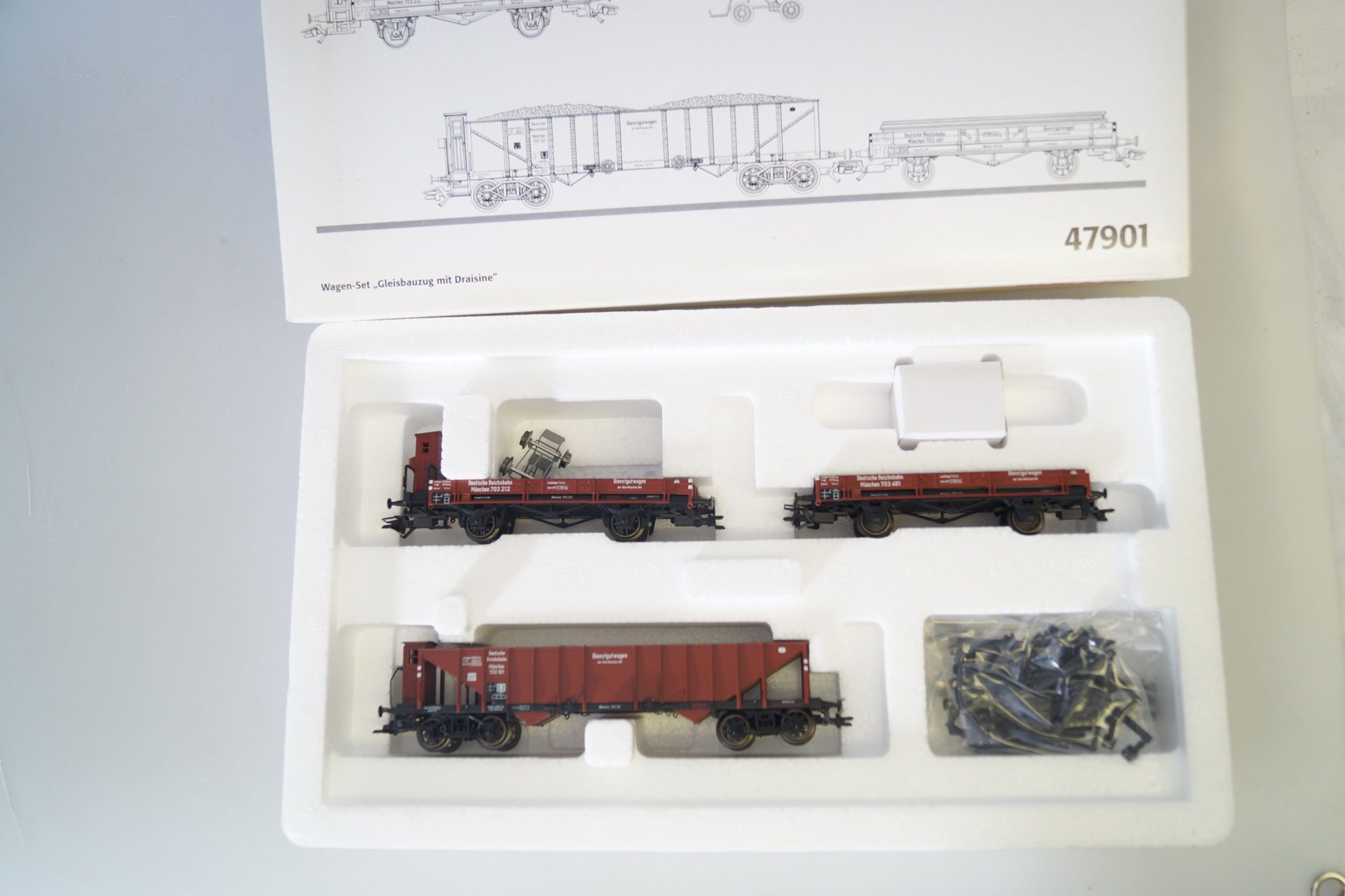 h0 Märklin 47901 Wagenset Gleisbauzug mit Draisine, top/ovp ...