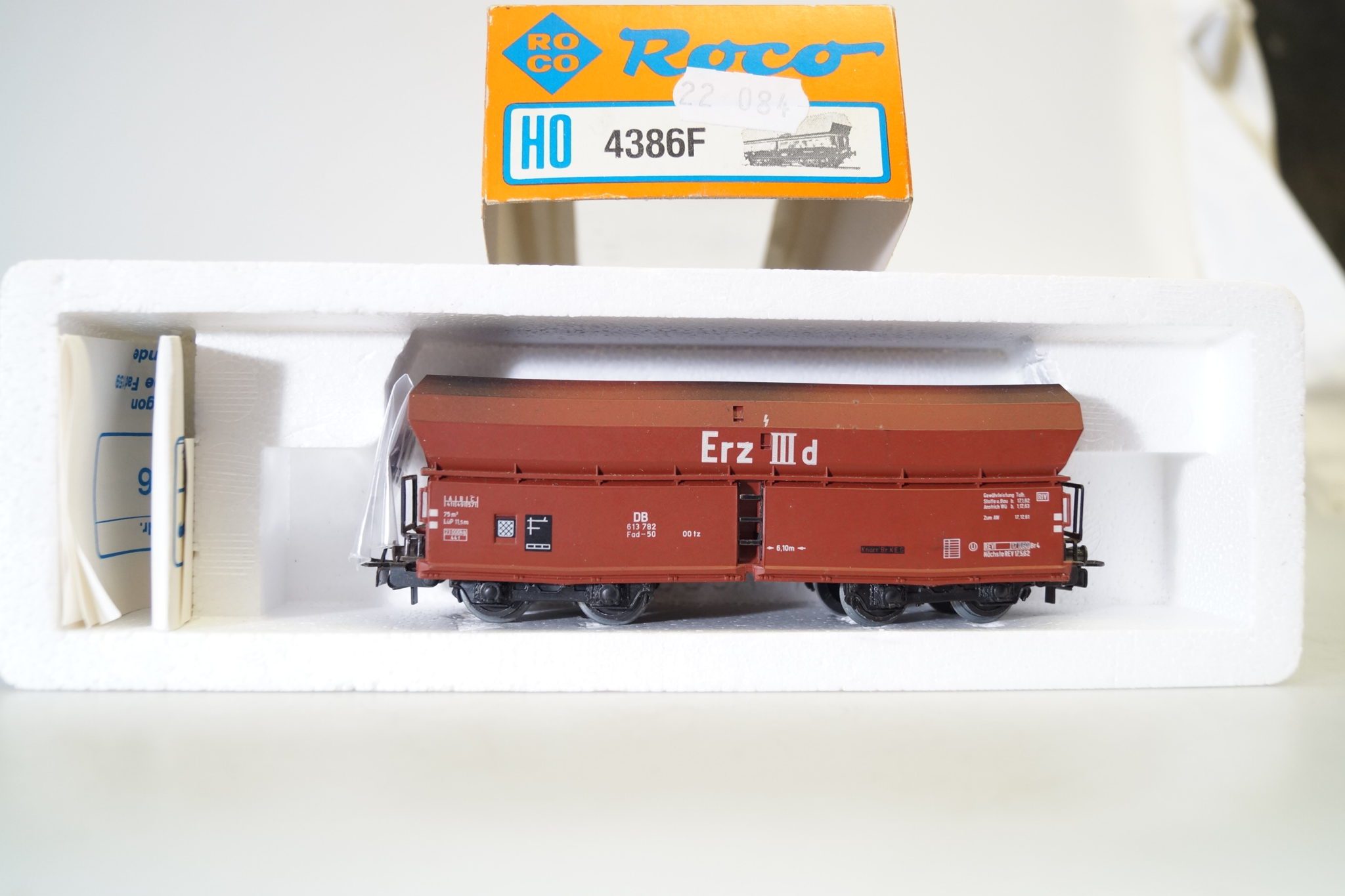 H0 Roco 4386F Selbstentladewagen Fad ERZ IIId, top/ovp - gearontologist