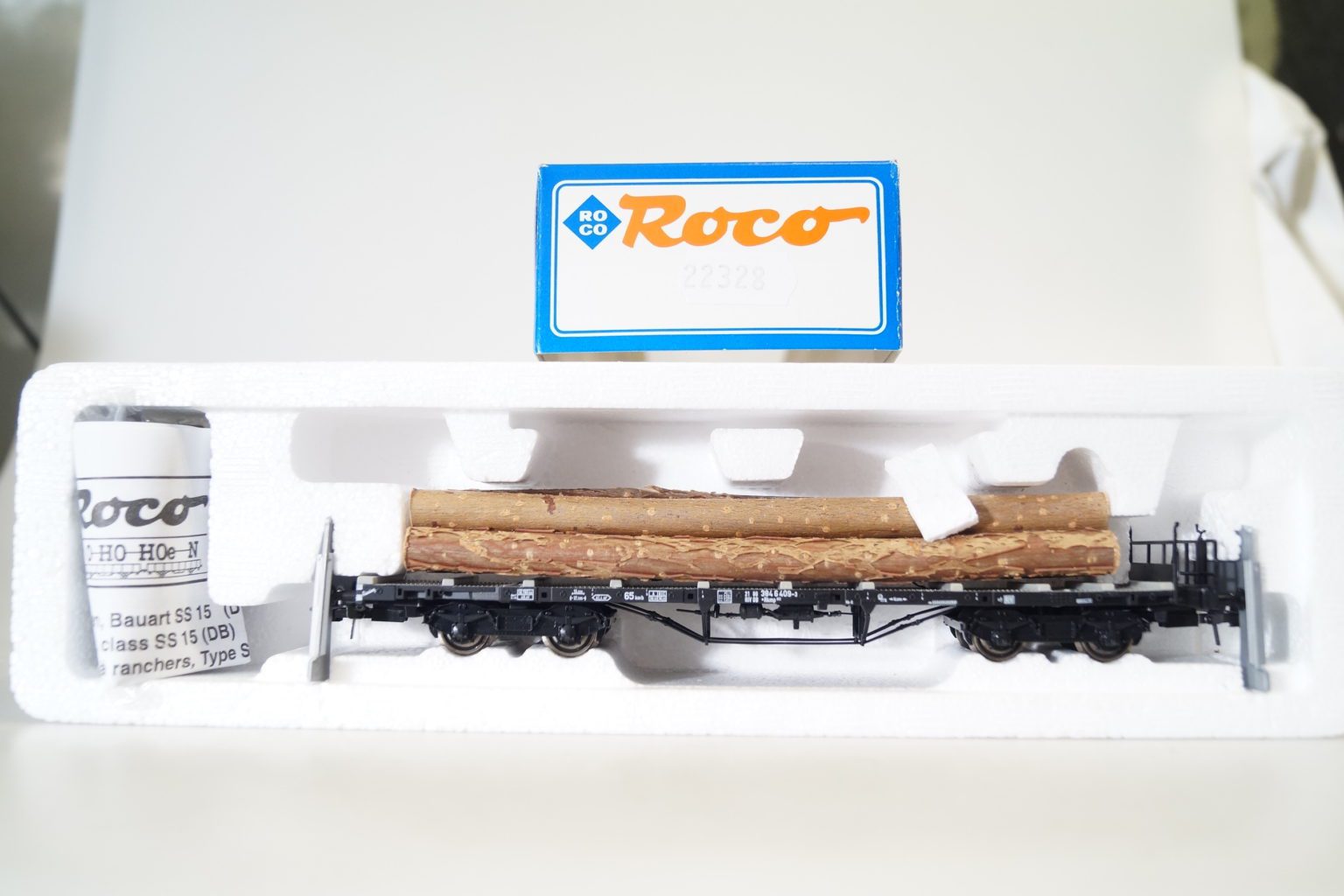 H0 Roco 46492.A Flachwagen SS 15 + Langhölzer, neuw./ovp - gearontologist