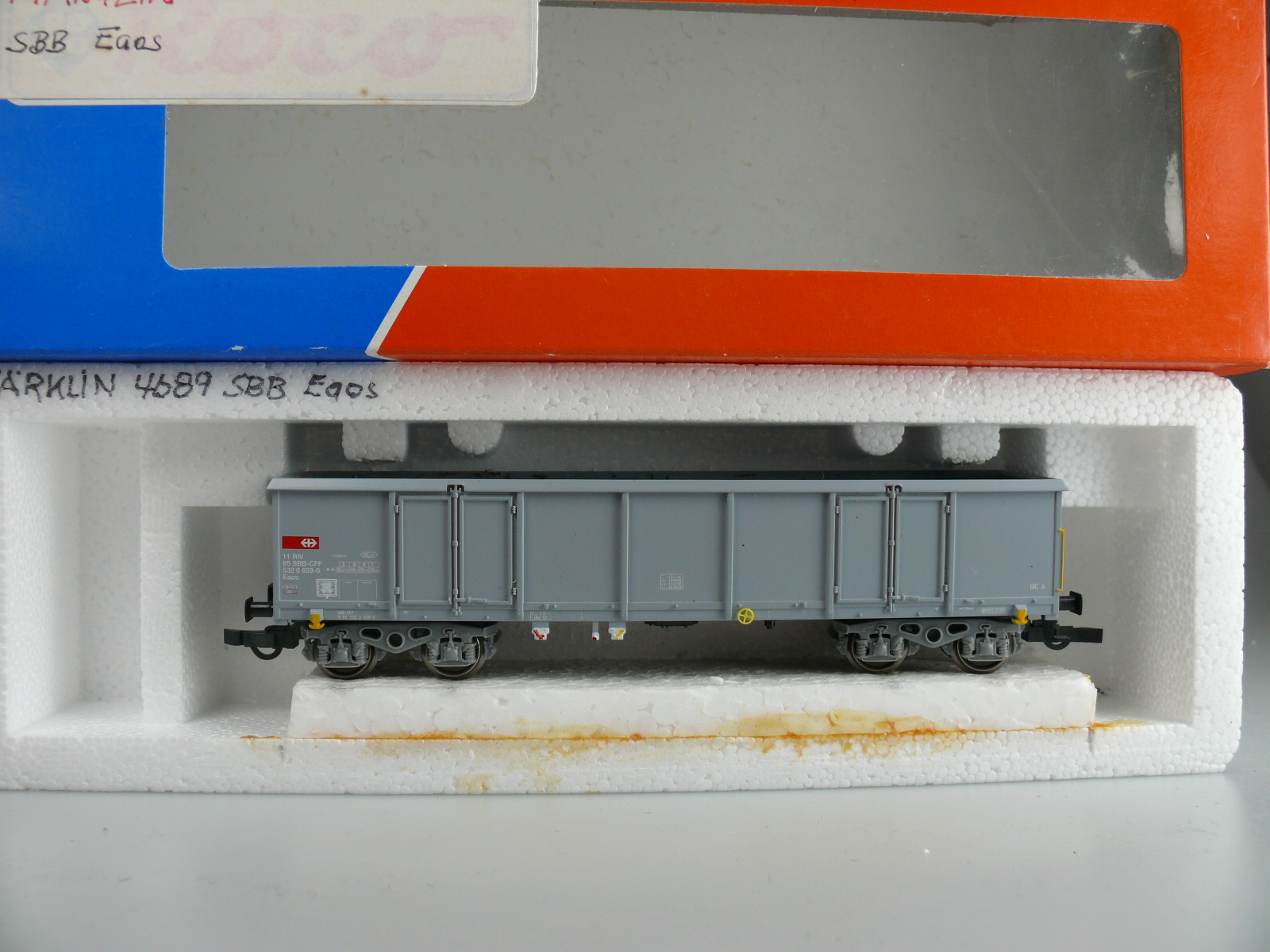 H0 Märklin: 4689 Hochbordwagen ‚SBB neuTRAL‘, DC-Radsätze, top ...