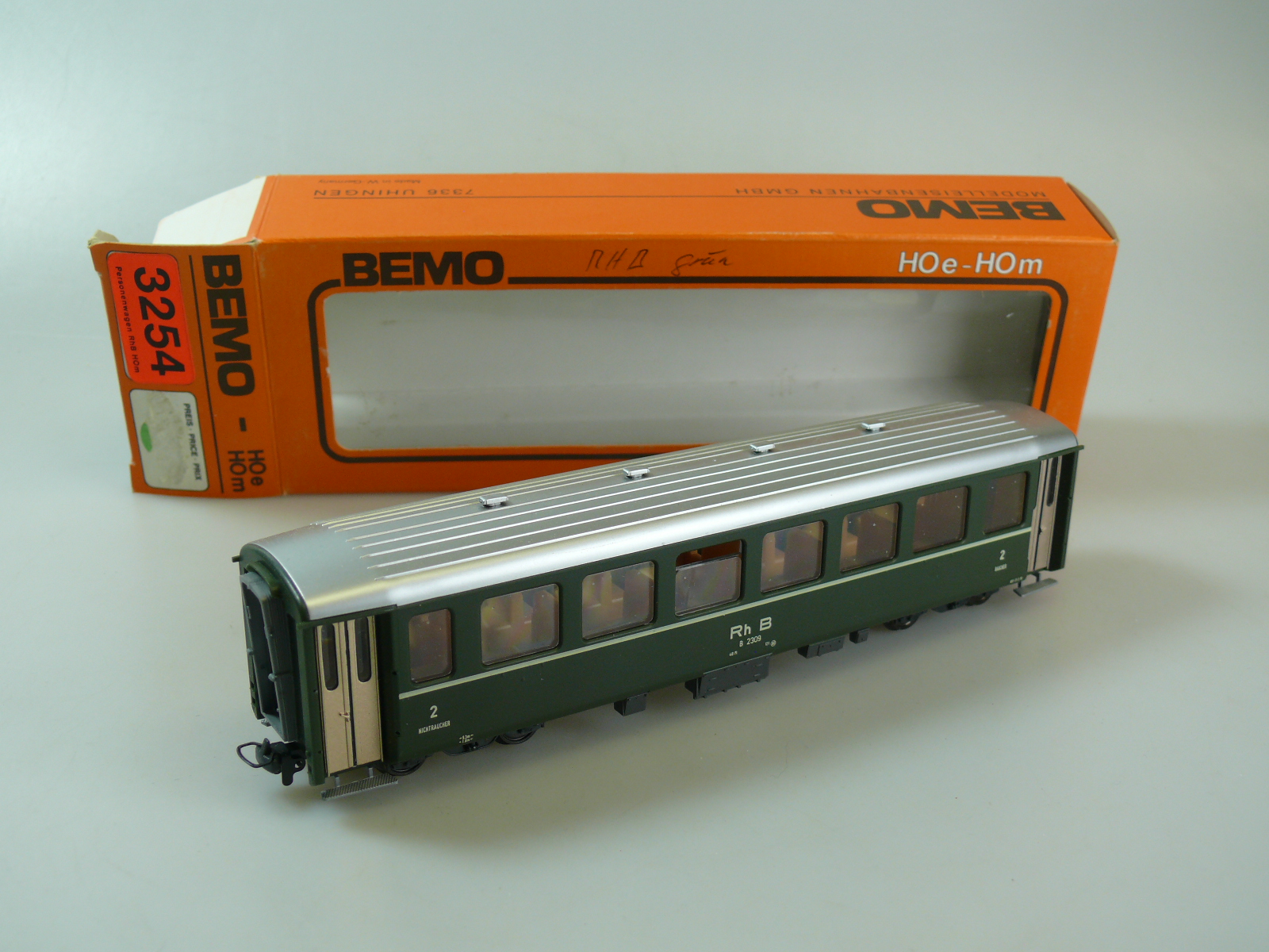 H0m Bemo: Personenwagen 3254 'RhB 2.KL.' - TOP/OVP - gearontologist